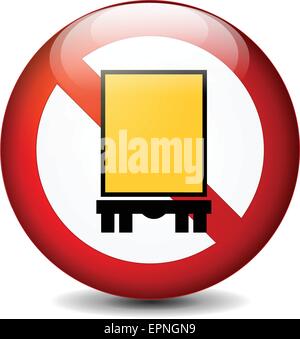 Yellow truck sign isolated on white background illustration Stock ...