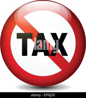 Modern red tax free sign on white background. Vector stock illustration ...