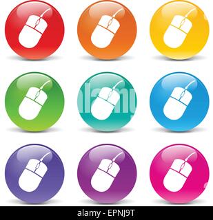 Click here button icon collection with different clicking hand cursor ...