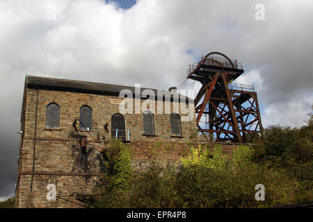 The old Lewis Merthyr pit head winding gear at the Rhondda Heritage ...