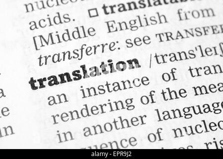 Dictionary definition of the word translation Stock Photo - Alamy