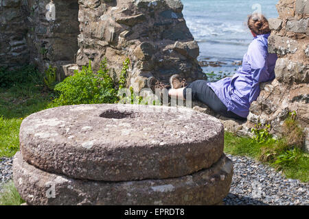 The ruins of Melin Trefin Mill in the village of Trefin in South West ...
