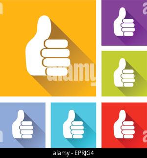 Like vector icons, set of colorful flat design buttons for webdesign ...