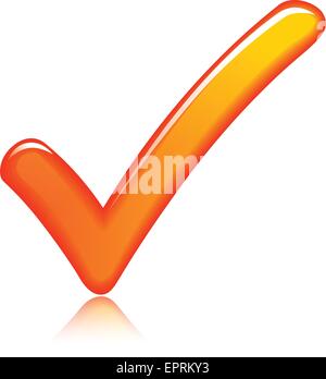 Orange check mark icon. Tick symbol in orange color, vector ...