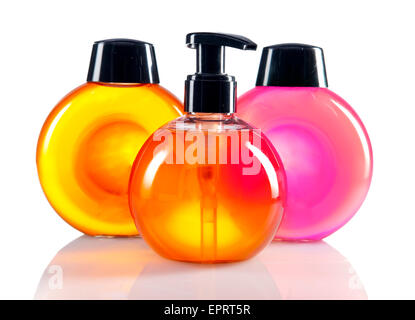 different color cosmetic bottles Stock Photo - Alamy