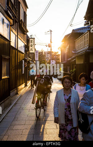 Japanese street in the evening sunshine, sunset Stock Photo - Alamy