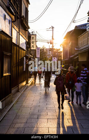 Japanese street in the evening sunshine, sunset Stock Photo - Alamy