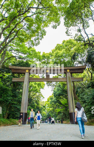 Large traditional gate into a park in Japan Stock Photo - Alamy