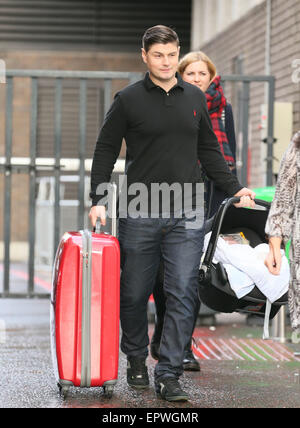 Jennifer Ellison and her partner, Rob Tickle outside the ITV studios ...