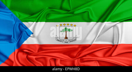 African Union and Equatorial Guinea national flag from textile. Africa ...