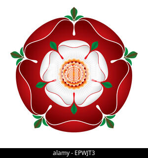 The Red Rose of Lancaster, the White Rose of York, and the Red and ...