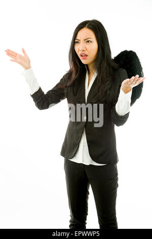 Young asian businesswoman shrugging Stock Photo - Alamy