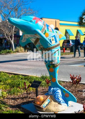 Kitschy 5' Tall Fiberglass Bright Aqua Dolphin Mailbox, Residential ...