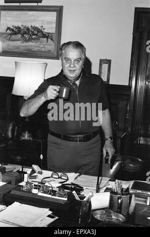 Cubby Broccoli, American film producer, pictured at his Beverley Hills ...