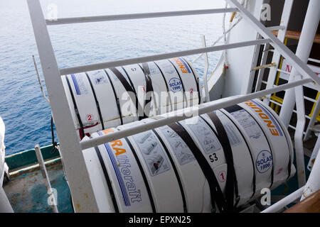 cruise ship lifeboat emergency pods Stock Photo - Alamy