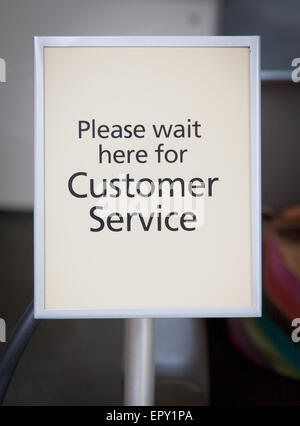 Image of information and customer service text with ok button on ...