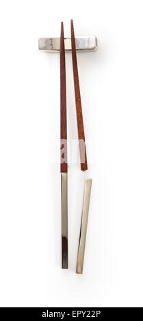 top view of broken chopsticks isolated on a white background Stock ...