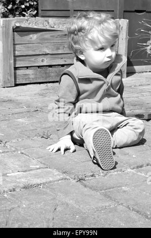 Portrait of an autist child in monochrome Stock Photo - Alamy