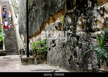 The Queen's Staircase in Nassau, Bahamas, also known as the 66 steps, a ...