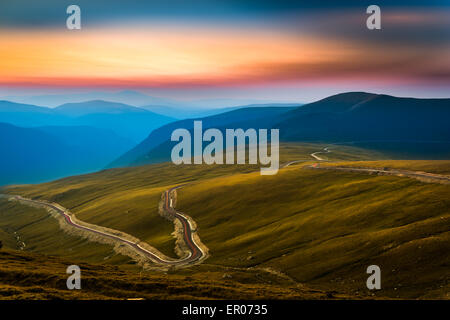 Landscape at the sunset , Transalpina Stock Photo - Alamy