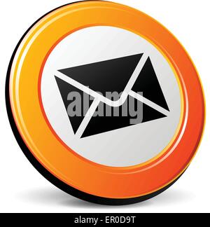 Vector illustration of orange 3d email icon Stock Vector Image & Art ...