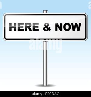 Signpost start now on sky background Stock Photo - Alamy