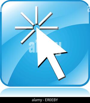 Click icon blue vector isolated Stock Vector Image & Art - Alamy