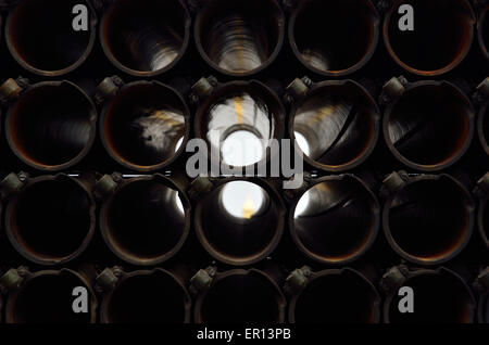 Launch tubes of the Grad multiple rocket launcher Stock Photo - Alamy