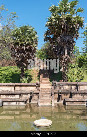 Bathing pool Kumara pokuna at the ancient city Polonnaruwa, Sri Lanka ...