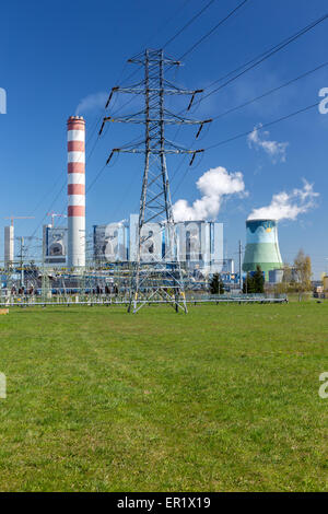 The powerlines at the power station in Poland Opole Stock Photo - Alamy