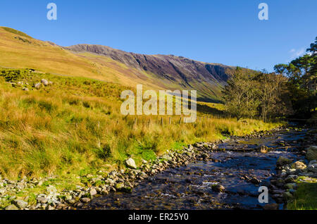 Gatesgarth, Cumbria, England, UK. Gatesgarthdale Beck and a glacial ...