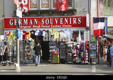 DEU, Germany, Cologne, souvenir shop with flags and other products DEU ...