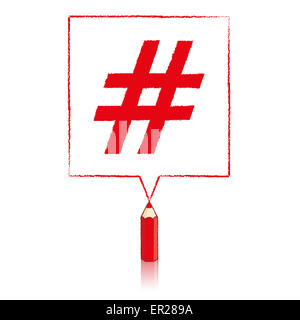 Hash tag symbol with speech bubble. Element for social media networks ...