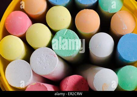 Close up of multicolored chalk sticks together Stock Photo - Alamy