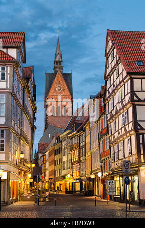 Marktkirche in Hanover at night. Hanover, Lower Saxony, Germany Stock ...