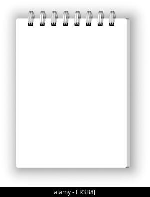 Vector illustration opened vertical spiral notepad notebook isolated on ...