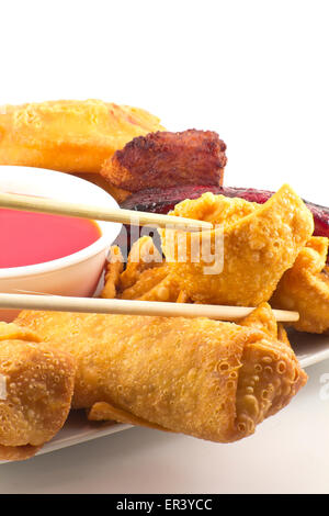 Chinese food take out Pu Pu Platter for two with cheese wontons ...