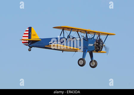 Vintage Bi-plane Airplane flying at 2015 Planes of Fame Air Show Stock ...