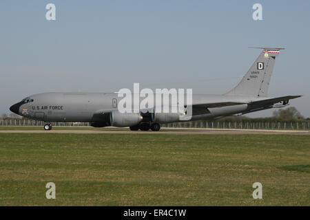 100th Air refuelling Wing KC-135R taxiing to the runway for departure ...