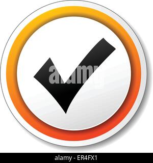Orange check mark icon. Tick symbol in orange color, vector ...