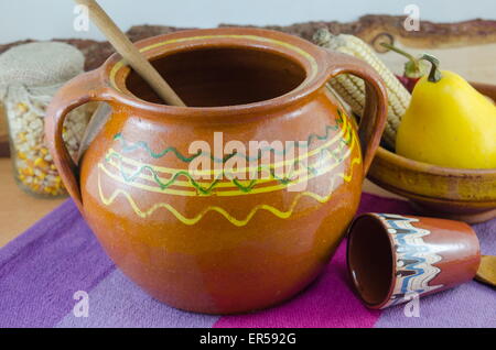 Vintage clay pottery in a still life arrangement Stock Photo - Alamy