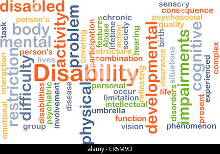 Background concept wordcloud illustration of disabled Stock Photo - Alamy