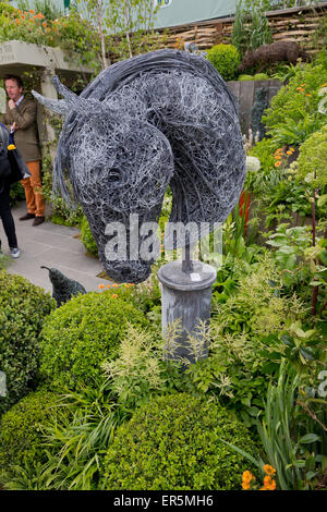 Woven metal horse sculpture at the RHS Chelsea Flower Show 2015 by ...