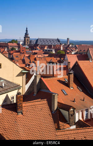 View over the city of Bamberg (Franconia, Germnany) and its cathedral ...