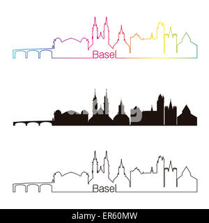 Basel silhouette skyline. Switzerland - Basel vector city, swiss linear ...