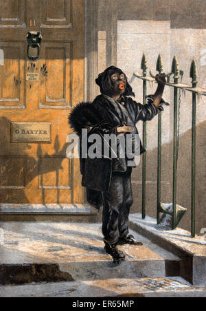 Victorian child chimneysweep, chimney sweep, singing at Victorian Stock ...