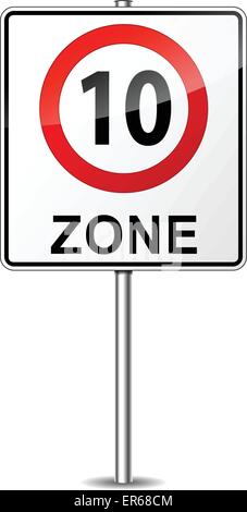 Vector illustration of ten speed limit signpost Stock Vector Image ...