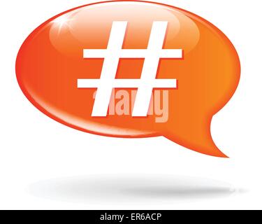 Hashtag, communication sign on white background Stock Vector Image ...