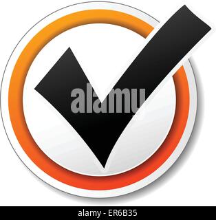 Orange check mark icon. Tick symbol in orange color, vector ...
