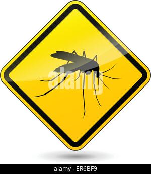 Vector illustration of mosquito yellow signs on white background Stock ...